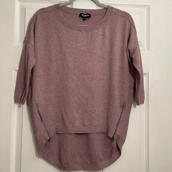 Express | Sweaters | Express Womens Purple Lightweight 34 Sleeve Zipper ...